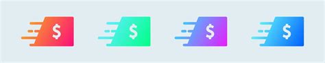 Send Money Solid Icon In Gradient Colors Payment Signs Vector