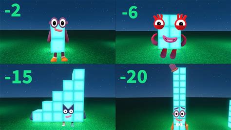 Negative Numberblocks 1 To 20 Minecraft Numberblocks Youtube