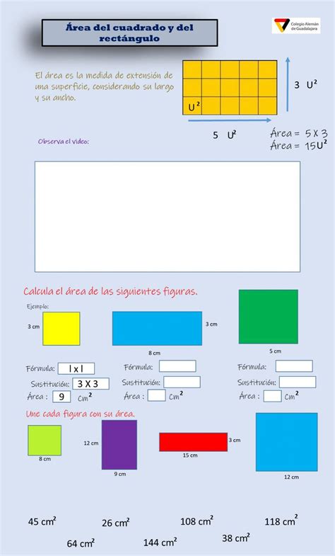 Perímetro Y área De Un Rectángulo Con Fórmulas Worksheet Artofit