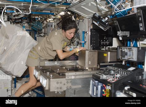 Iss 21 Nicole Stott Installs Hardware In The Fluids Integrated Rack In