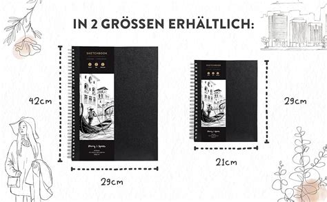 Skizzenbuch Für Künstler Gebunden Din A4 Sehr Festes Papier 200 G M² Großes