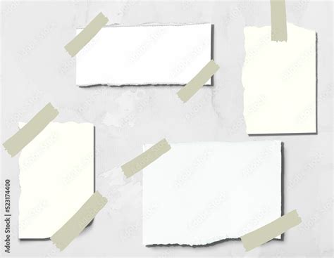 Mood Board Mock Up Template Empty Sheets Of White Paper Realistic