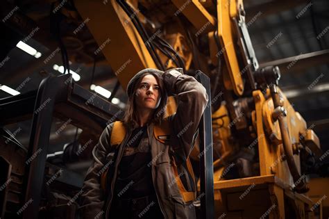 Premium Ai Image Woman Working On Heavy Machinery As An Industrial