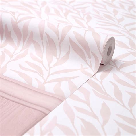 Willow Leaf Panel Wallpaper In Pink With Pink Panel I Love Wallpaper