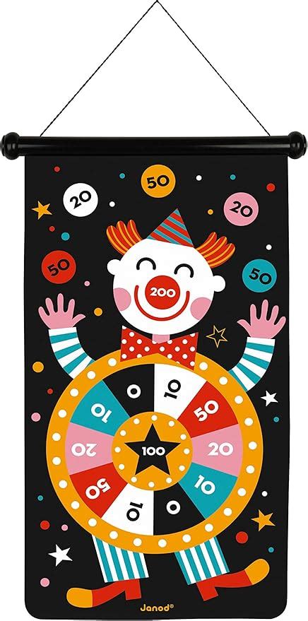Janod Circus Theme Magnetic Dart Game Rectoverso Skill Game