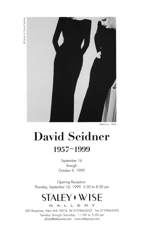 David Seidner 1957 1999 Exhibitions Staley Wise Gallery