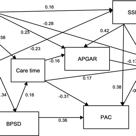 Path Analysis Plot With Standardized Coefficients Only Significant