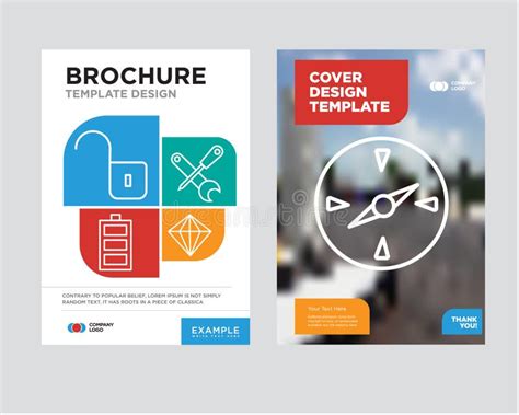 Compass Brochure Flyer Design Template Stock Illustration