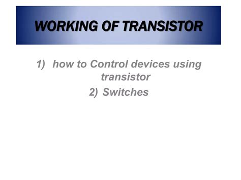 Transistor Ppt