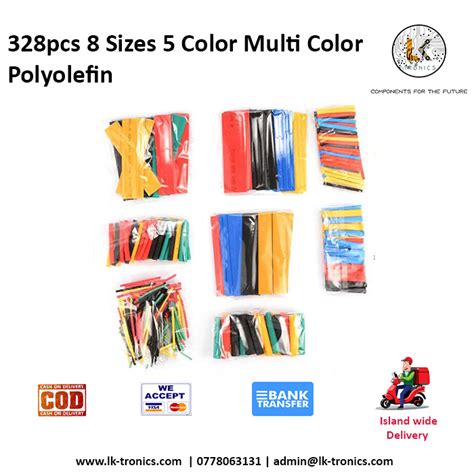 Polyolefin Multi Colour 328pcs 8 Sizes 5 Color Lk Tronics