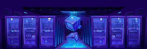 Data Center Digital Information Storage Room Vector Image