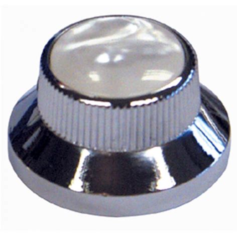 Guitar Tech Control Knobs ~ Chromewhite Pearloid Musical Supplies Direct
