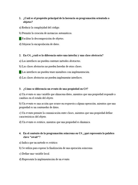 c examen descargar gratis pdf objeto informática c sharp lenguaje de programación