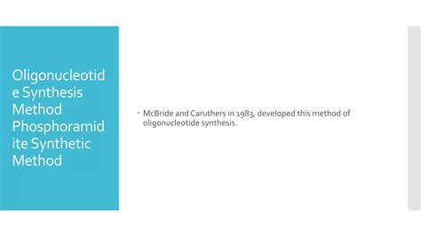 Oligo Nucleotide Synthesis Pptx