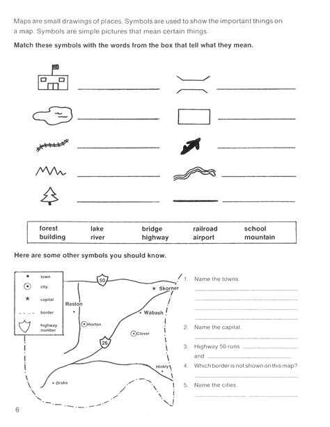 Map Skills Compass Map Symbols And Legends Activities Etsy