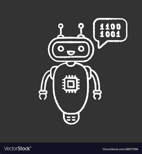 Chatbot Coding Chalk Icon Royalty Free Vector Image