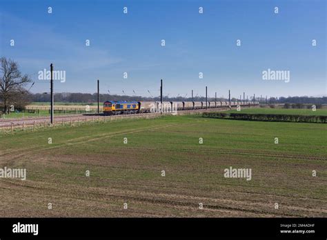 Gb Railfreight Class 66 Diesel Locomotive 66729 Hauling Train Of Empty