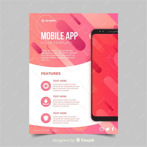 Free Vector Flat Application Brochure Template