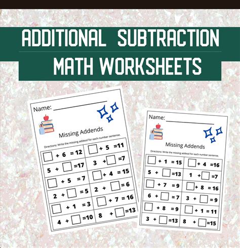 Math Worksheets 1 20 Printable Math Additional Worksheets Etsy