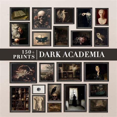 Dark Academia Gallery Wall Art 150 Victorian Gothic Prints Digital Download Etsy