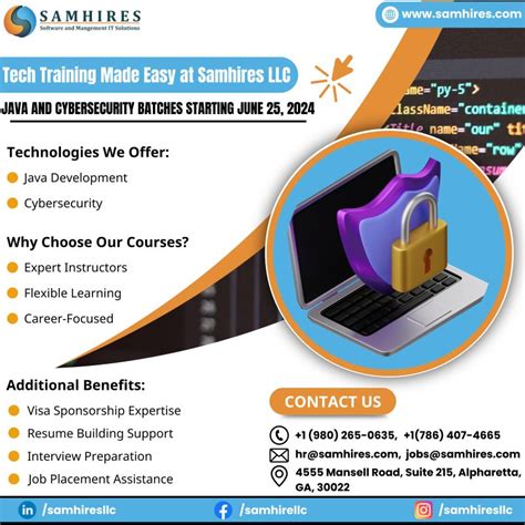 Samhires Llc On Linkedin Samhiresllc Techtraining Java Cybersecurity Careerdevelopment