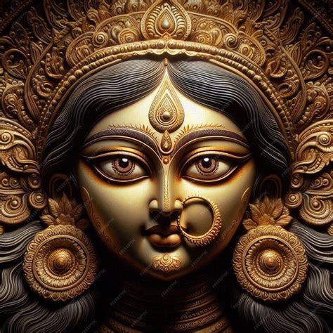 Celebrate Debi Durga Ma With Love And Devotion In Temples Premium Ai Generated Image