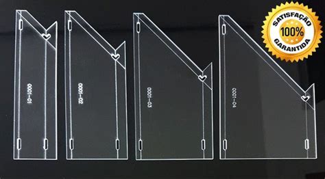 Régua Gabarito Canto Mitrado Patchwork Acrílico 04 Peças Lanmax Lmr 0001 Madeiramadeira