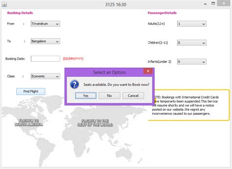 Airline Reservation System Java