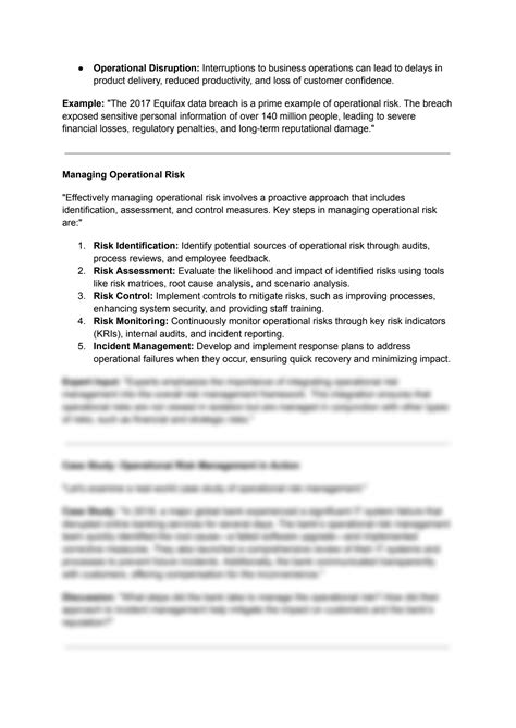 Solution Risk Management Operational Risk Studypool