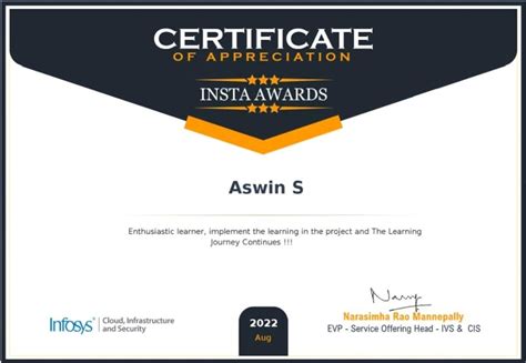Aswin S On Linkedin Infosys