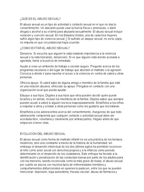 Comprender Y Prevenir El Abuso Sexual Pdf