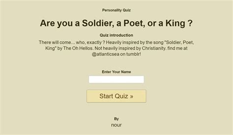 Are You A Soldier Poet Or King Take The Test Thats Gone Viral On