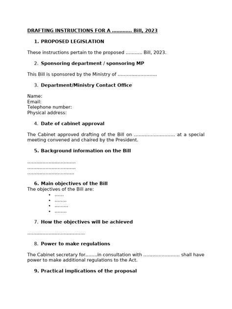 Drafting Instructions Outline Pdf