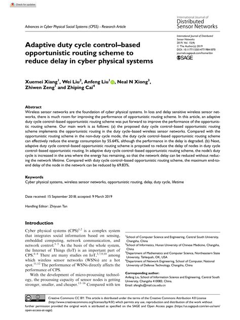 PDF Adaptive Duty Cycle Controlbased Opportunistic Routing Scheme To Reduce Delay In Cyber