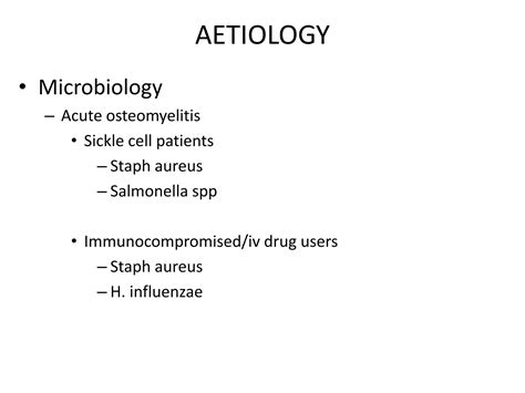 Aetiology Pathology And Management Of Osteomyelitis Pptx