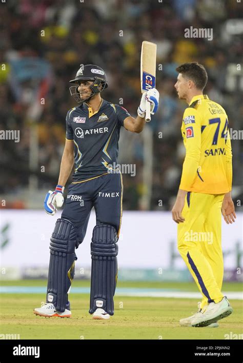 Gujarat Titans Shubman Gill Celebrates Scoring Half A Century During
