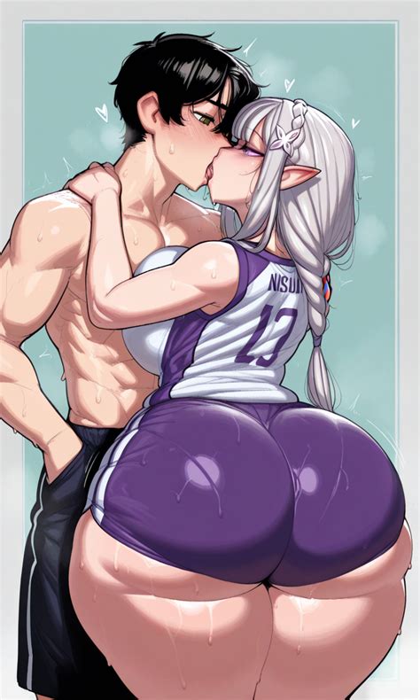 Rule 34 1boy Curvy Female Curvy Figure Deep Kiss Emilia Rezero