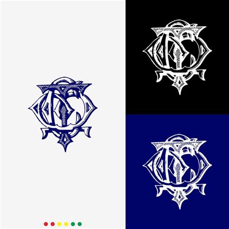 Premium Vector Monogram Lettering Ect