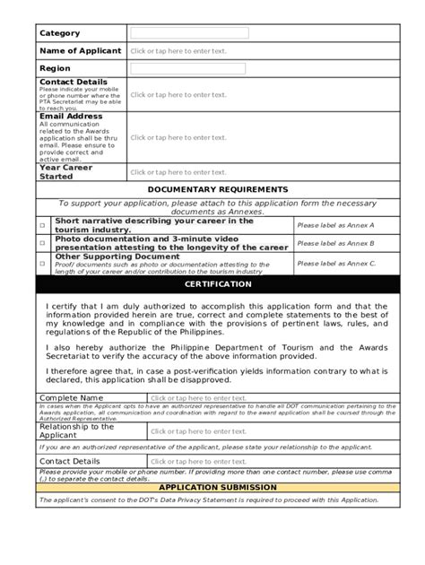 Application Doc Template Pdffiller