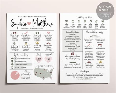 Infographic Wedding Program Template