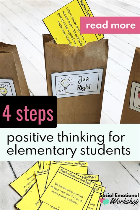 4 Steps To Positive Thinking Activities For Elementary Social