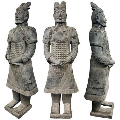 Full Size Terracotta Army Warrior Statue Replica The Green Head