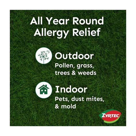 Buy Zyrtec 24 Hour Allergy Relief Tablets With 10 Mg Cetirizine Hcl 30