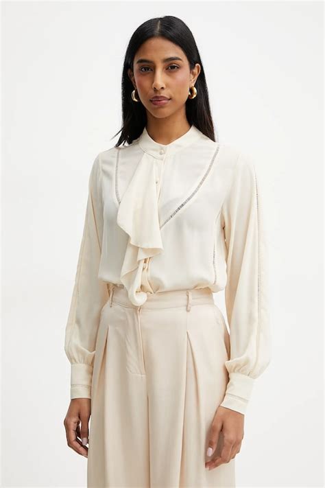 Silvian Heach Koszula Corget Damska Kolor Beżowy Regular Gpp25354bl