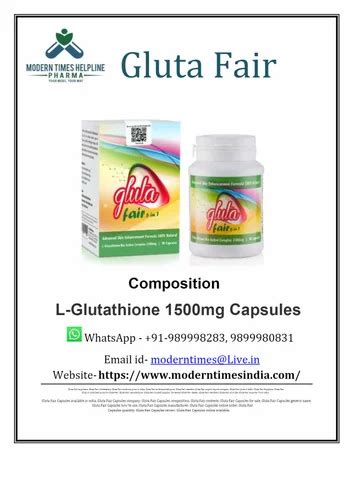 Gluta Fair 1500mg Capsules For Skin Whitening Packaging Type Box At