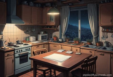 Empty Kitchen In Fantasy Art Style Stable Diffusion Online