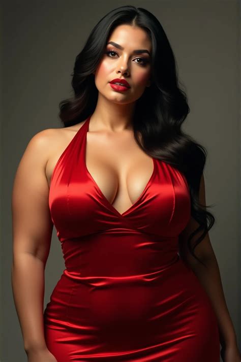 Girl With Latin Appearance With Pronounced Busts Big Cleavage Wearing