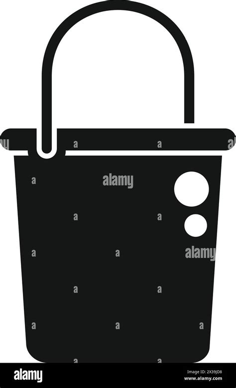 Washing Bucket Icon Simple Vector Handle Pot Plastic Empty Can Stock