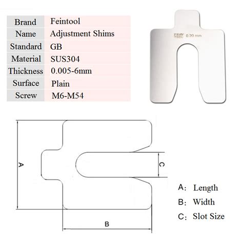 Alignment Shim Assortment Shim 302304 Full Hard Stainless Steel Shim