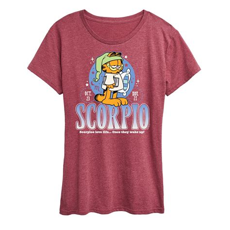 Garfield Garfield Scorpio Astrology Womens Short Sleeve Graphic T